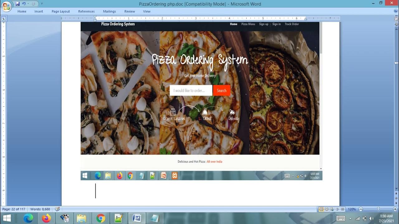 Project Report - Online Pizza Ordering System || PHP MYSQL - YouTube