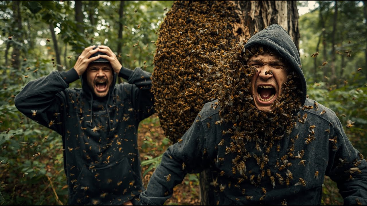 TERRIFYING! Attacked by a SWARM of KILLER BEES While Collecting WILD ...