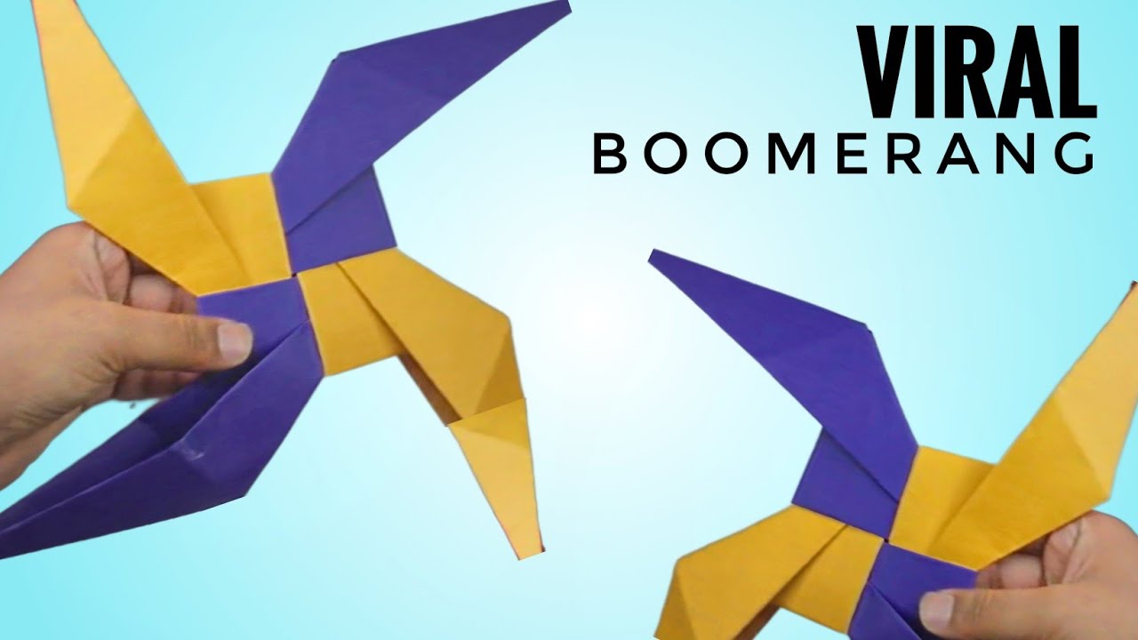 Most Viral Paper Boomerang From A4 Size Paper | Paper origami | Paper ...