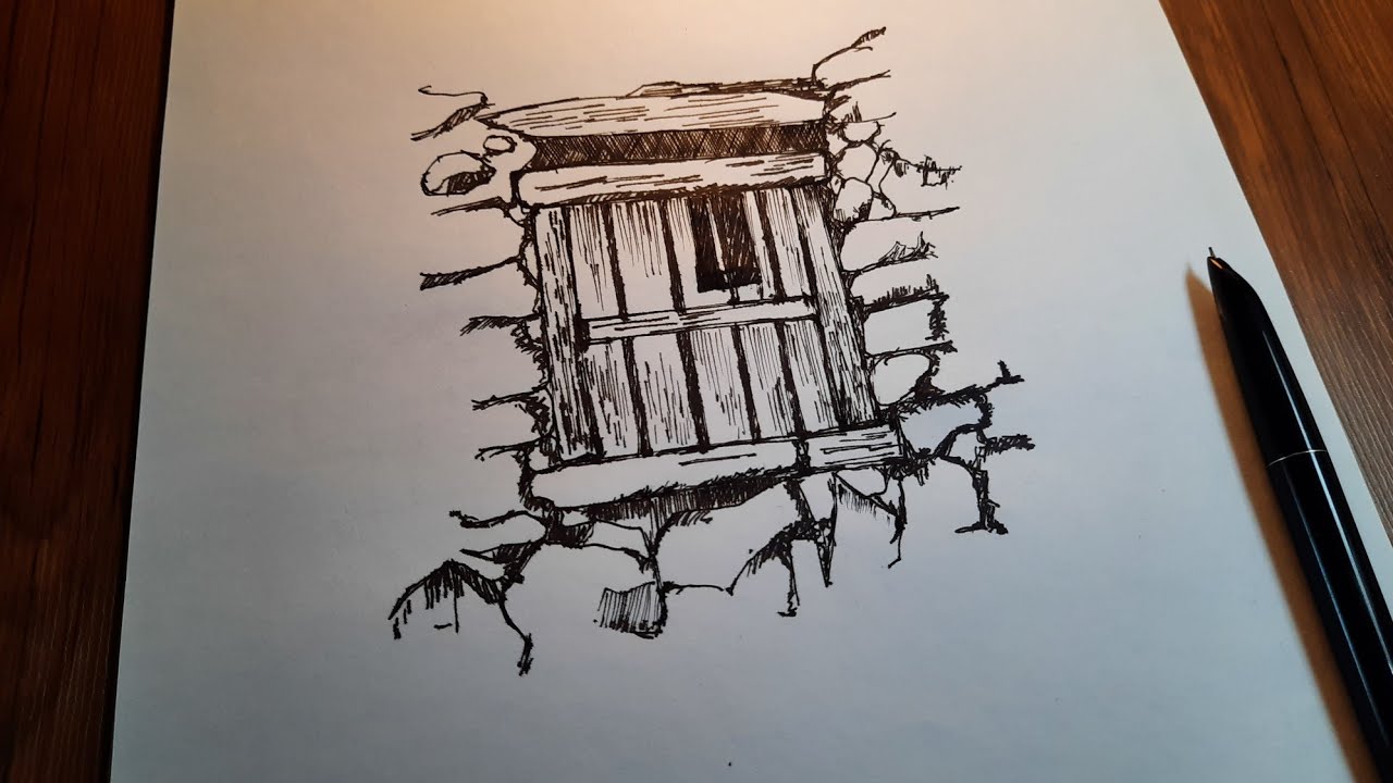 Pen Drawing | How To Draw window | Fountain Pen Drawing - YouTube