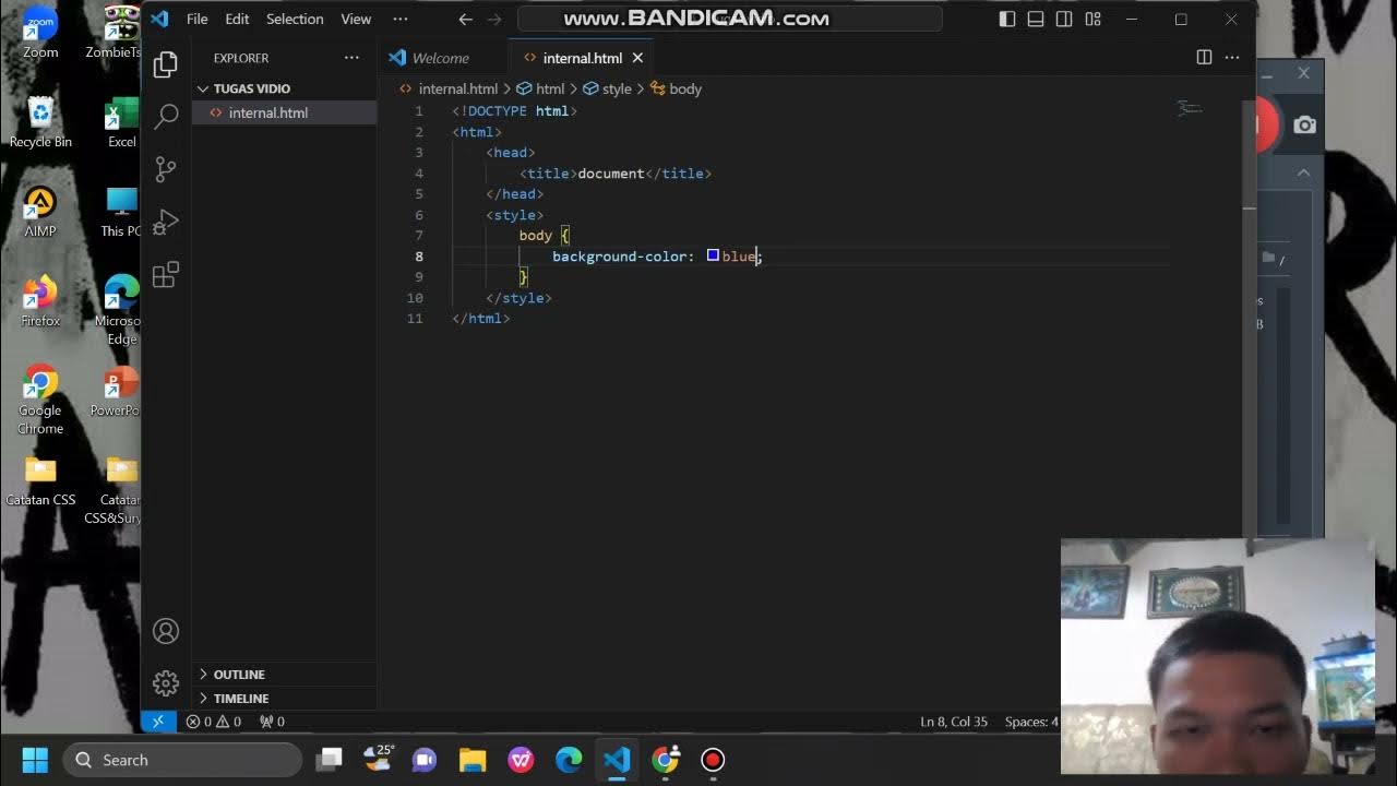 penggunaan internal CSS,inline CSS - YouTube