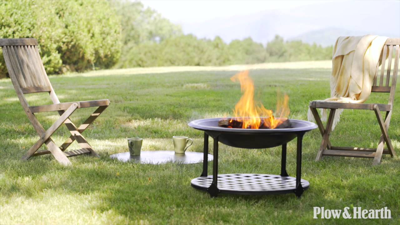 Pine Cone Fire Pit with Tabletop SKU# 66C46 - Plow & Hearth - YouTube