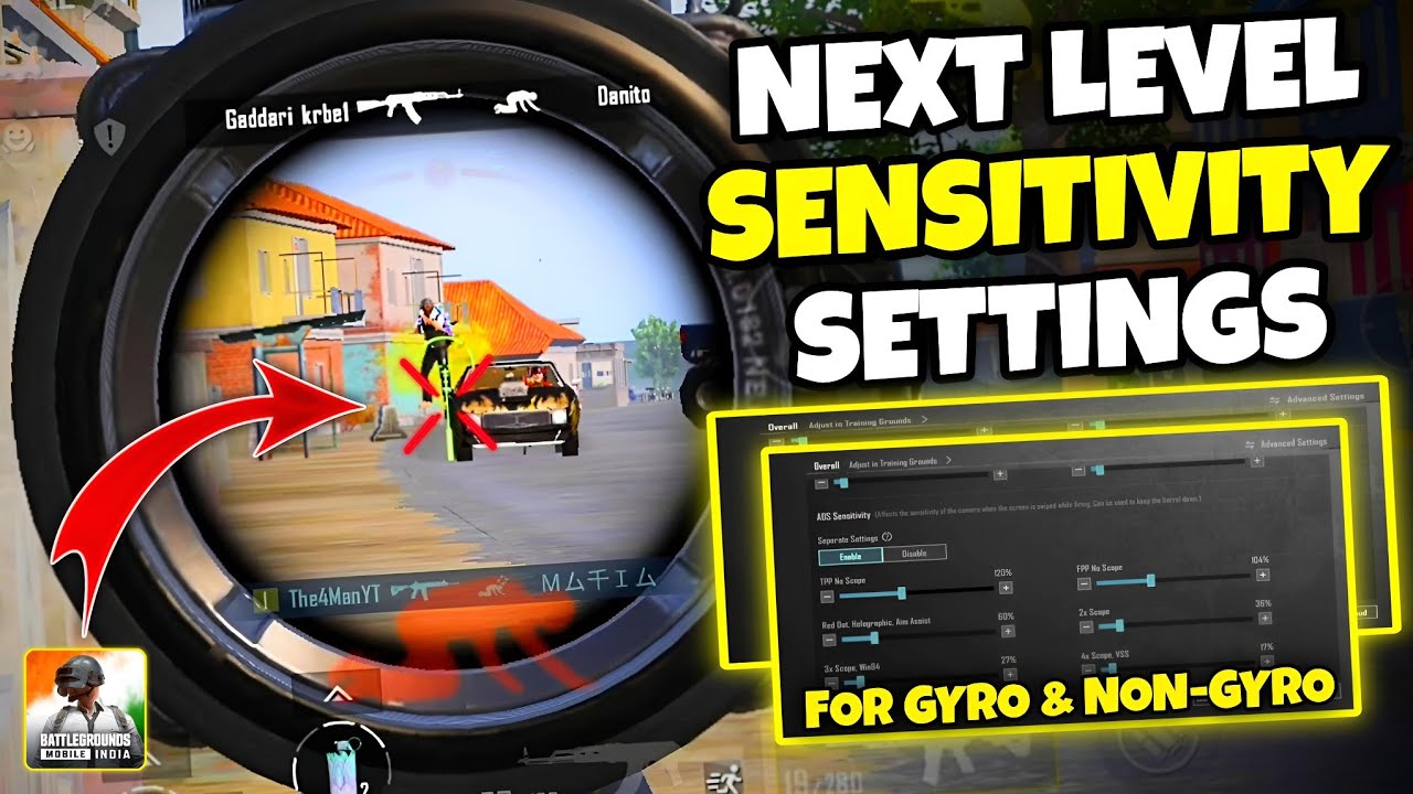 Bgmi best sensitivity settings code today | Bgmi 4 finger claw control ...