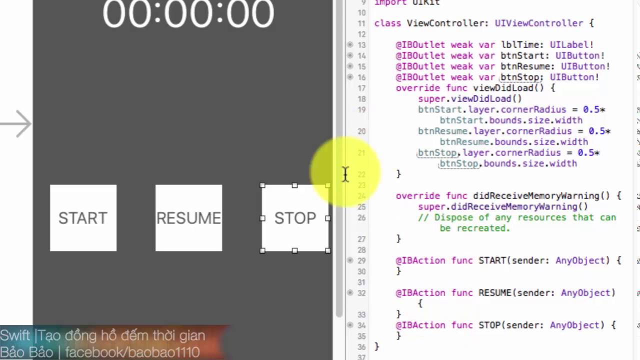 [Swift] Dùng NSTimer và NSTimeInterval để tạo đồng hồ đếm giờ - YouTube
