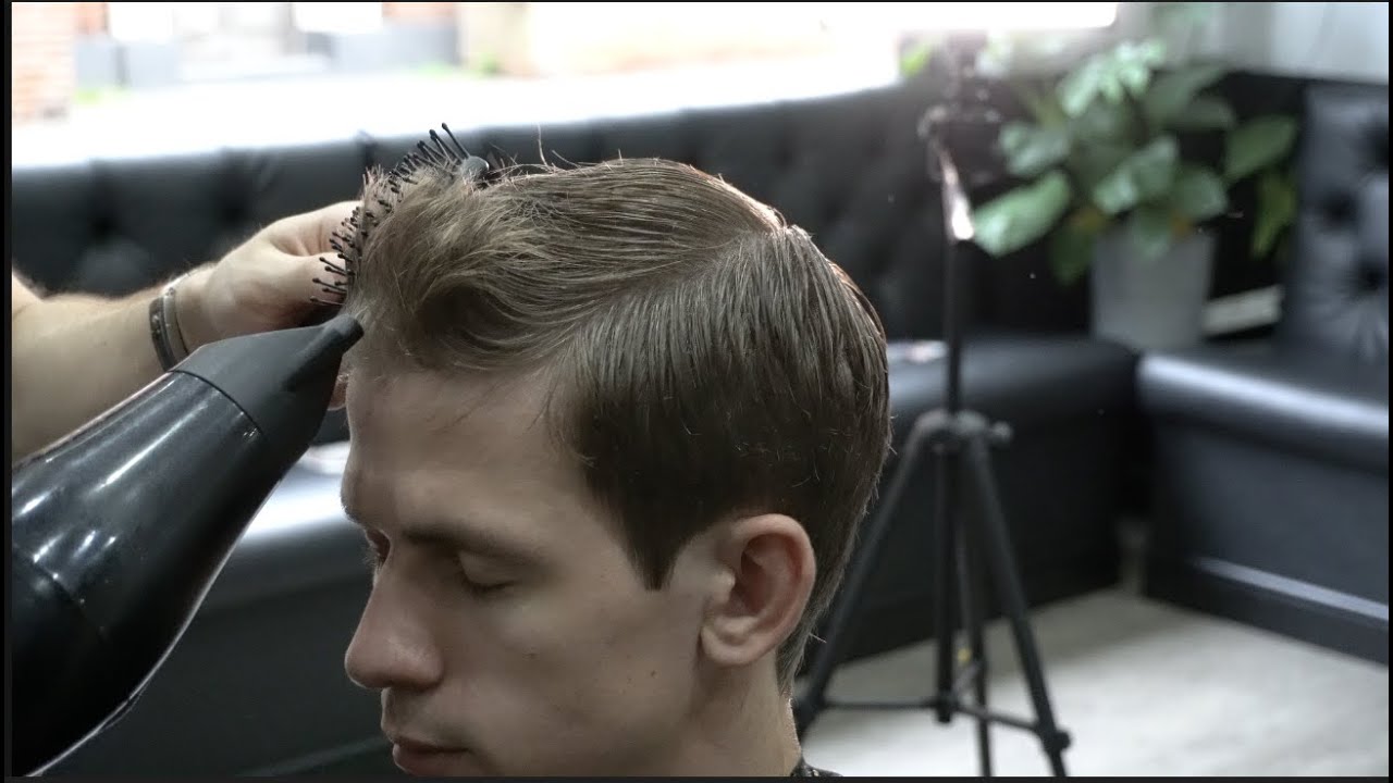 BARBER TUTORIAL SCISSOR OVER COMB / SIDE PARTING - YouTube