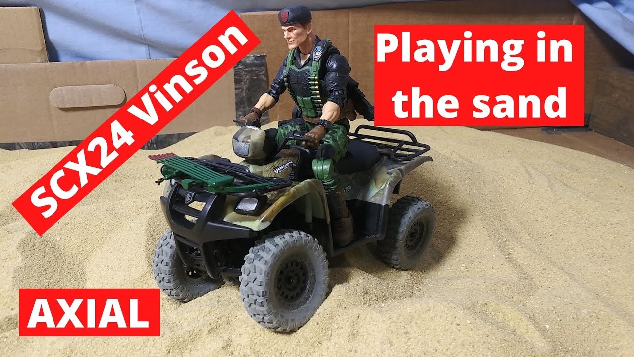 SCX24 4 wheeler in the sand - YouTube