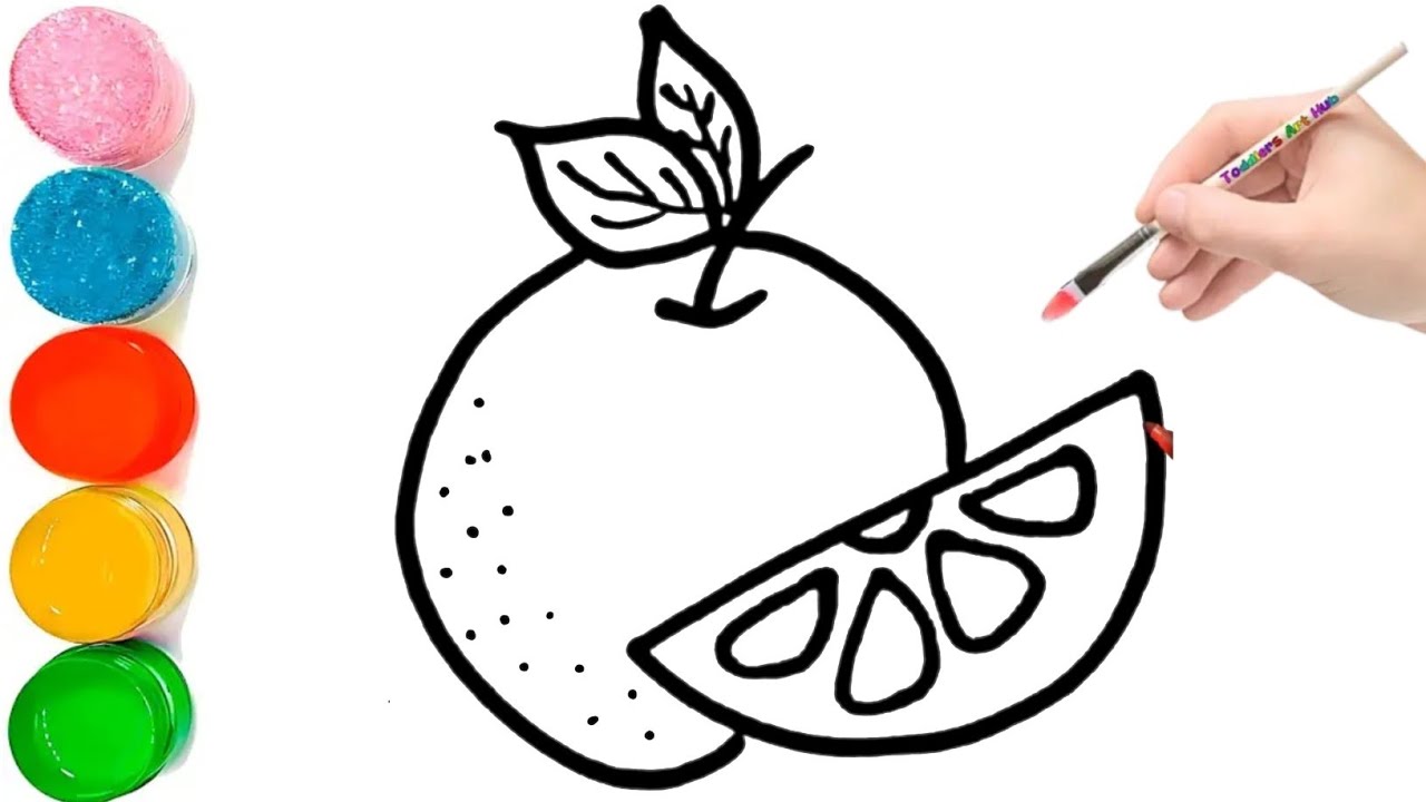 How To Draw cute Tangerine🍊 Drawing, Painting & Coloring For Kids and ...