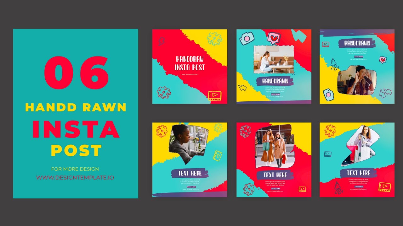 Hand Drawn Instagram Post After Effects Templates | New AE Designs ...