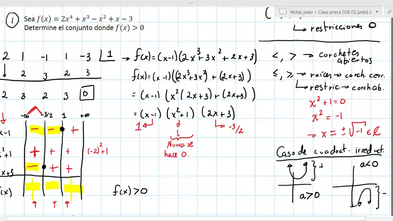 Ejemplos signo de la función 2 - YouTube