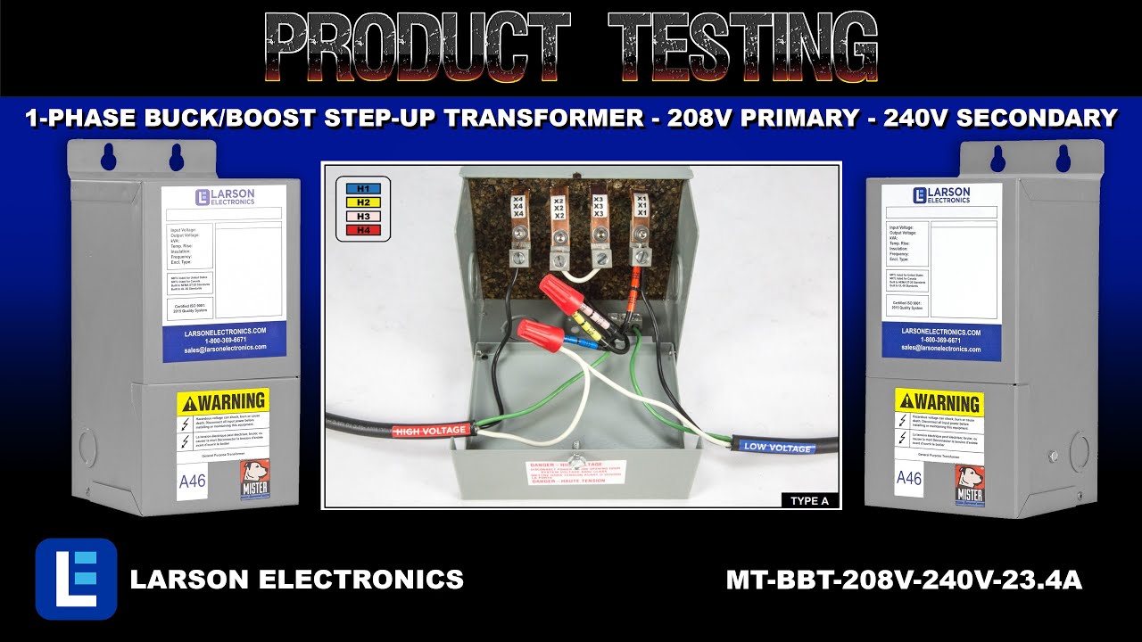 1-Phase Buck/Boost Step-Up Transformer - 208V Primary - 240V Secondary ...