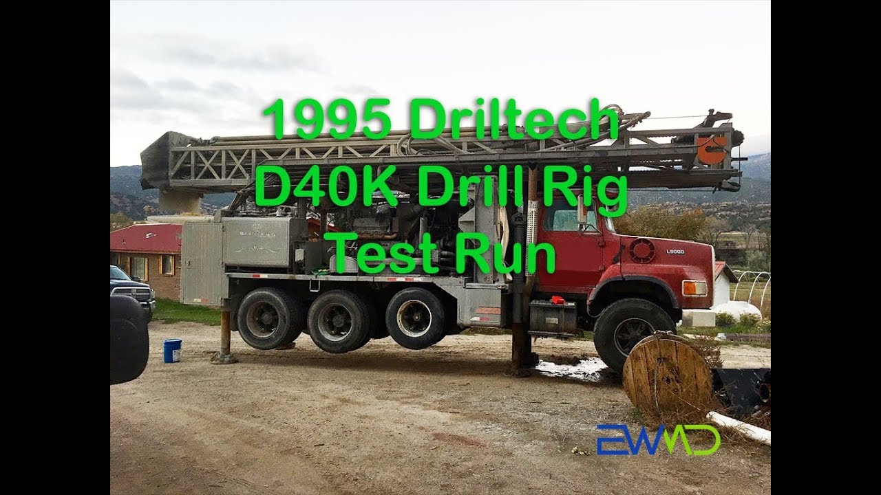 1995 Driltech D40K Drill Rig Test Run - YouTube