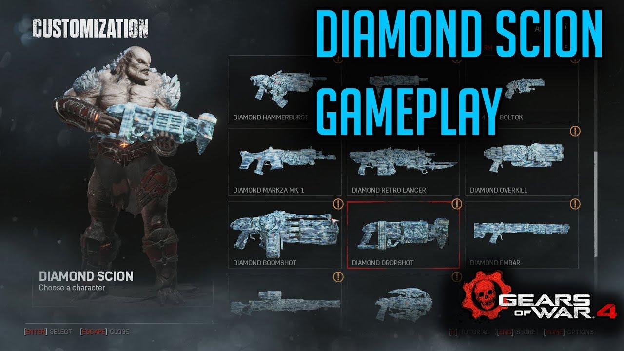 "Diamond Scion" Swarm Character - Gears Of War 4 Multiplayer Gameplay ...
