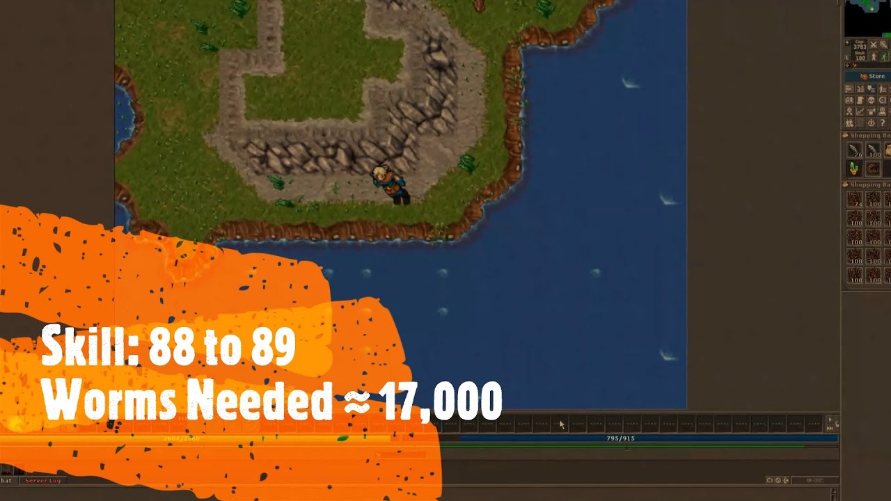 Tibia - Fishing Skill 89 - YouTube