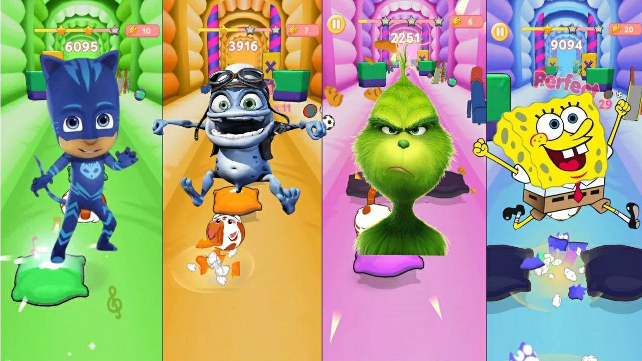 Tiles Hop Battle! Who`s the best Catboy 🆚 Crazy Fox 🆚 Grinch 🆚 ...