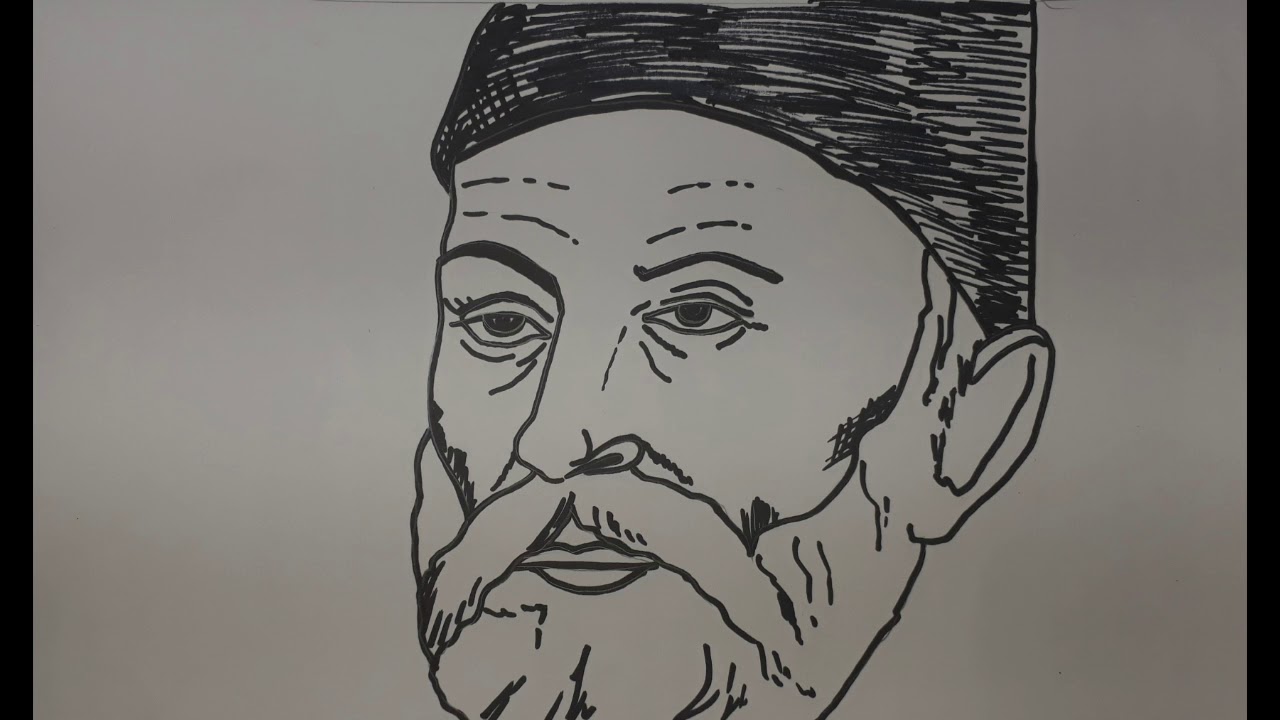 How to draw Mirza Ghalib || My tribute to Mirza Ghalib of ghalib day ...