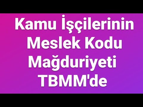Kamu İşçilerinin Meslek Kodu Mağduriyeti TBMM'de!