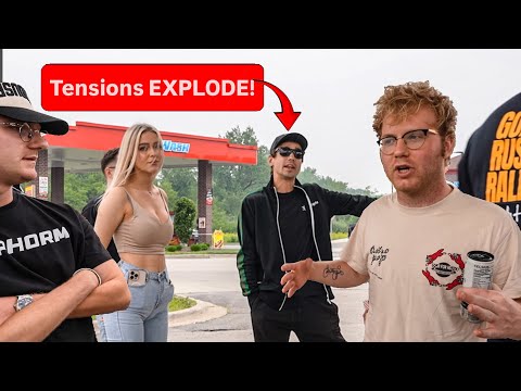 A FIGHT nearly BREAKS OUT, After a BMW Nearly CRASHES INTO SUPERCARS!