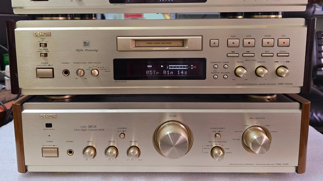 Amply Denon 1500R đẹp xuất sắc. MD Denon 1550, 1600AL. CD/DAC Denon S10 ...