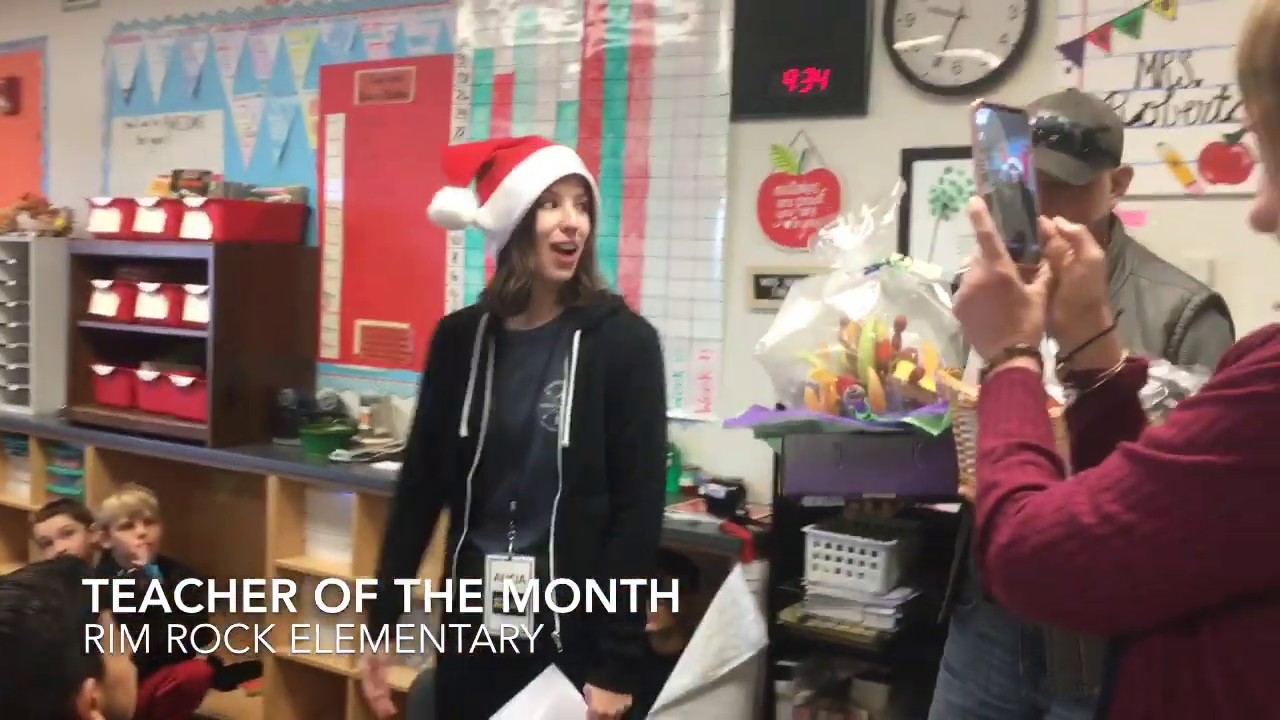 Santa Sends Us to Surprise December's Teacher of the Month - YouTube