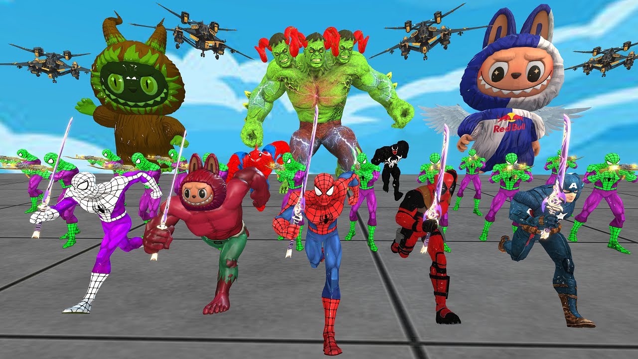 Spider Man Hypnotized with Labubu in Granny Rescue Superman vs Hulk vs ...