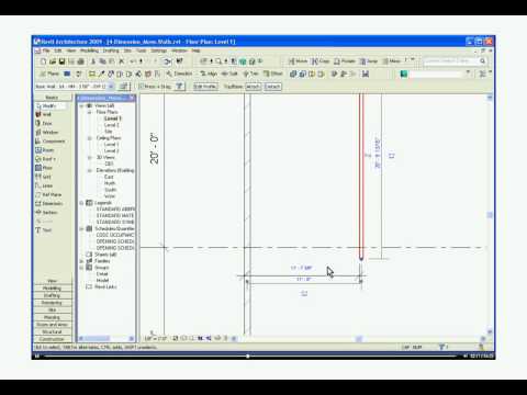 Easy Revit (2009) -5-Dimensioning Walls - YouTube