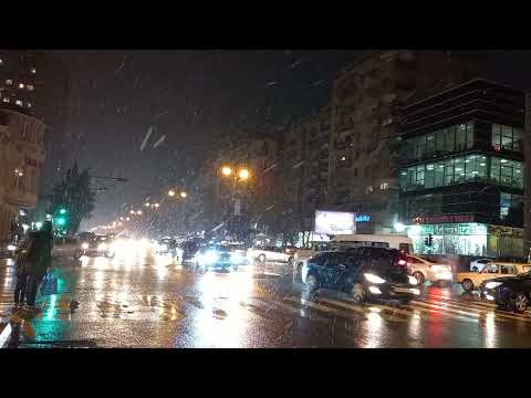 Bakı, İlk Qar, Gecə Mənzərəsi 23.12.2021 #Bakı #ilkqar #ilk #qar