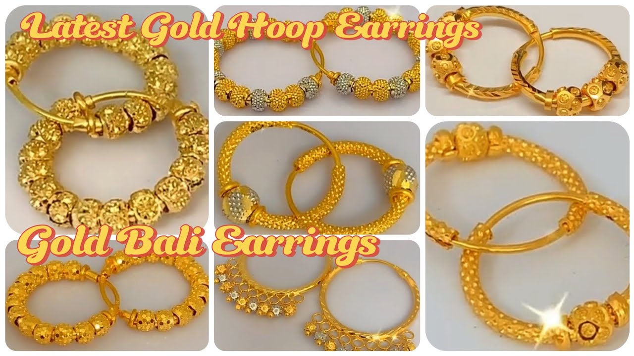 Gold Bali Earrings Designs | Gold Hoop Earrings Designs Daily Wear ...