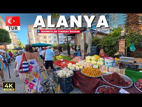 Antalya Turkey 2026 4K Market Tour | Alanya Tuesday Bazaar –Fruit, Fish,Spices & Street Food Vibes