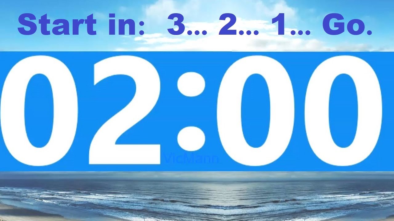 2 Minute Countdown Timer -Beep & Time Remaining at Each Minute * NO ADS ...