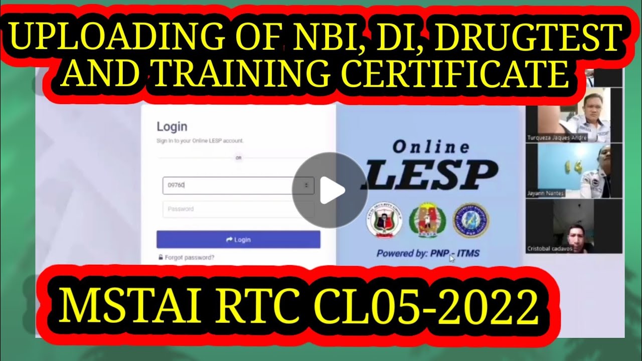 UPLOADING of NEURO, NBI, DI, DRUGTEST and TRAINING CERTIFICATE - YouTube