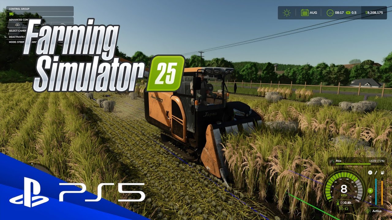 Farming Simulator 25: Harvesting Rice 🌾🍚 on PS5 Gameplay - YouTube