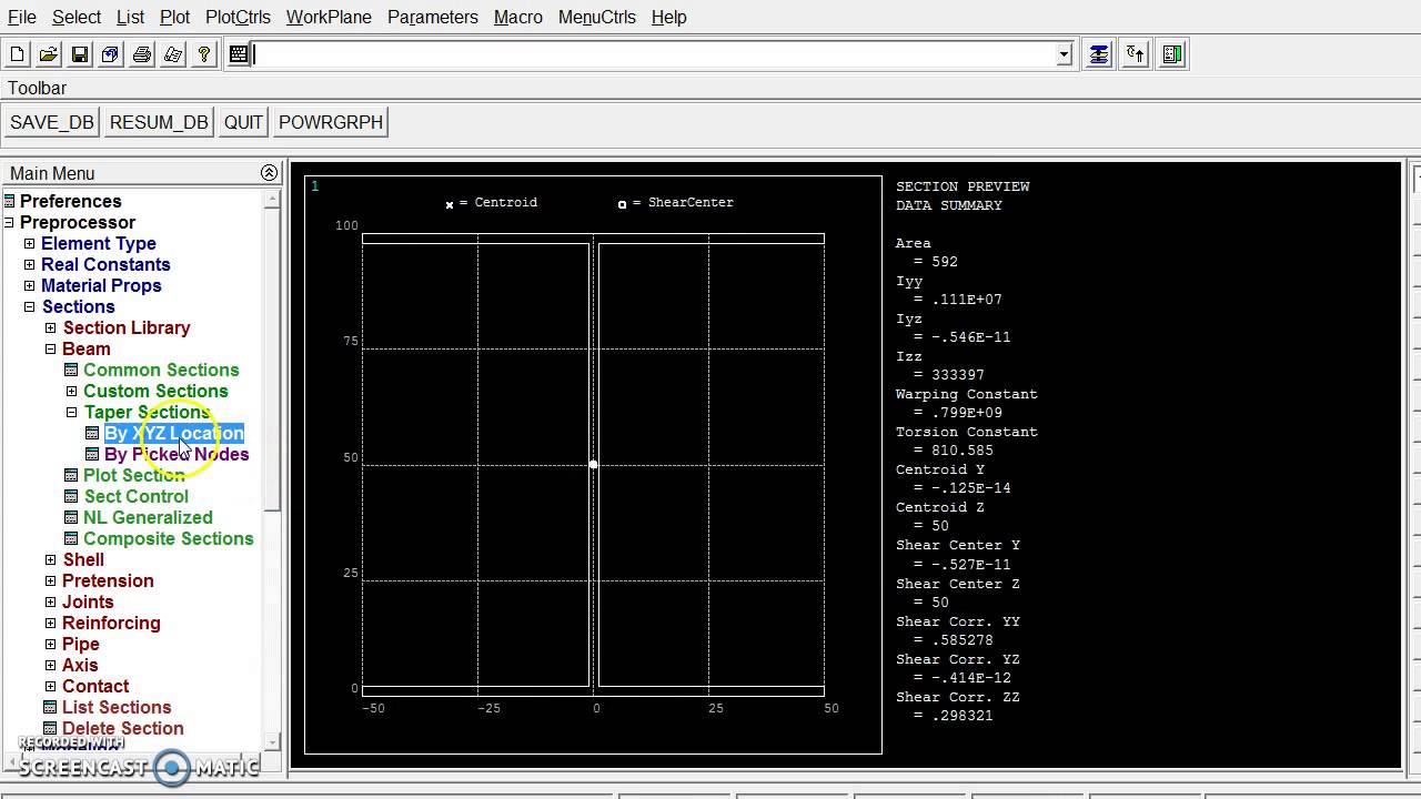 Ansys apdl- 2D Analysis of Tapered I-Section Beam - YouTube