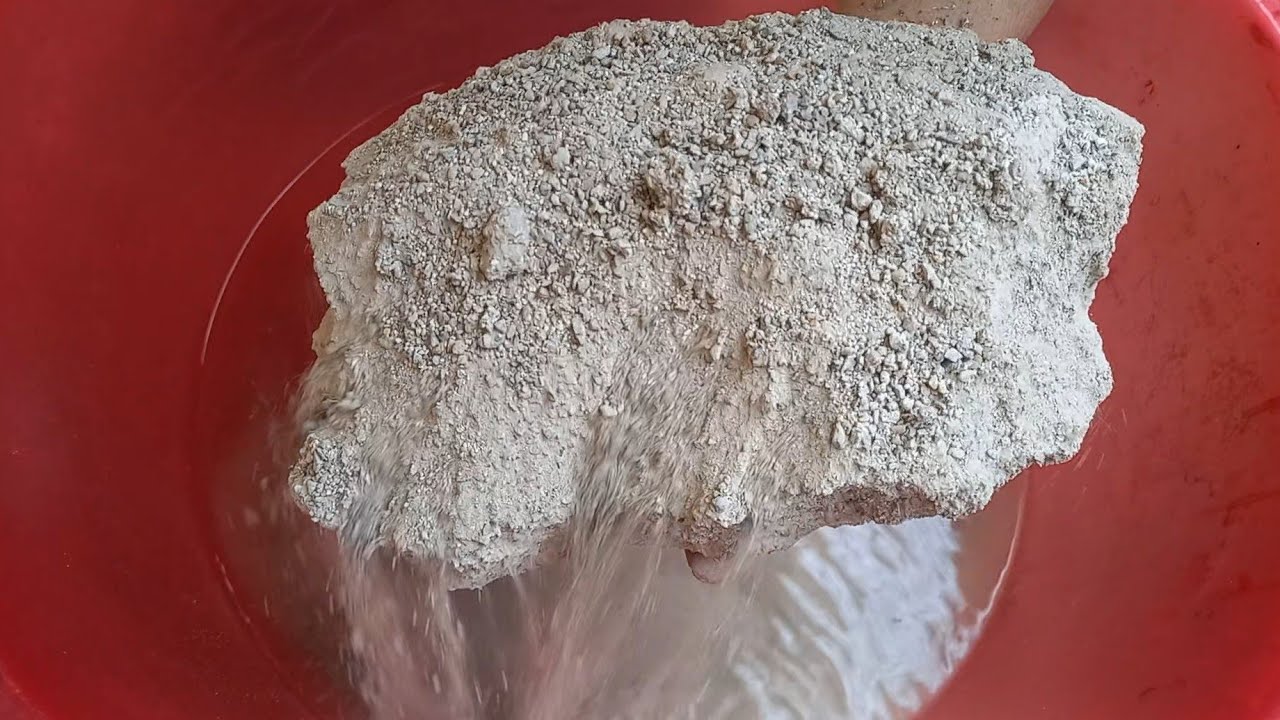 white sand cement chunks crumbling in water dry | satisfying asmr ...