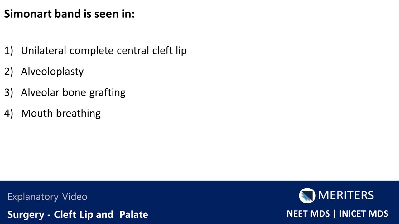 NEET MDS | INICET - Surgery - Cleft Lip and Palate | Explanatory Video ...