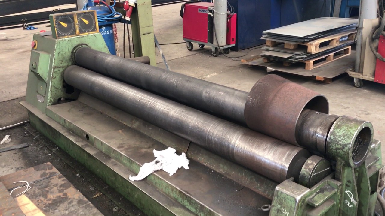 3435 = ROUNDO PS 205 3 roll plate bender blechwalze 2500 x 10 mm - YouTube