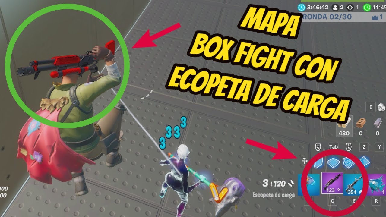 MAPA DE BOX FIGHT CON ESCOPETA DE CARGA, ESCOPETA NUEVA | FORTNITE ...