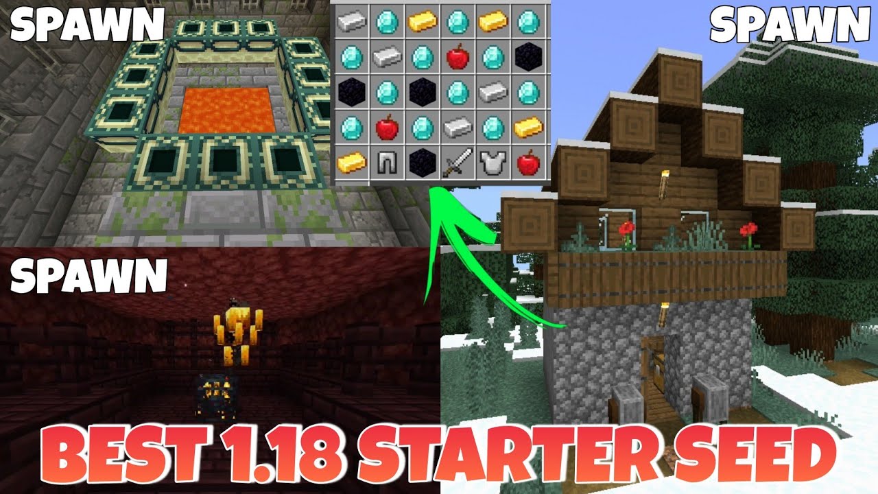 Best Ever Starter Seed for Minecraft Bedrock 1.18 - YouTube
