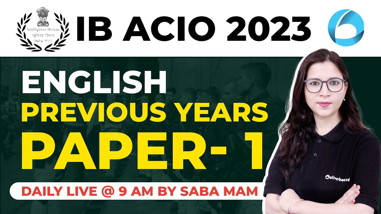 IB ACIO 2023 | English PREVIOUS YEAR QUESTION PAPER | Analysis ...