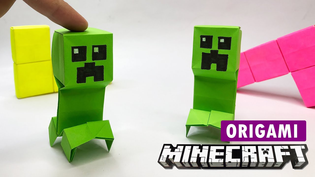 How to Make an Origami Minecraft Creeper (Easy Paper Craft Tutorial ...