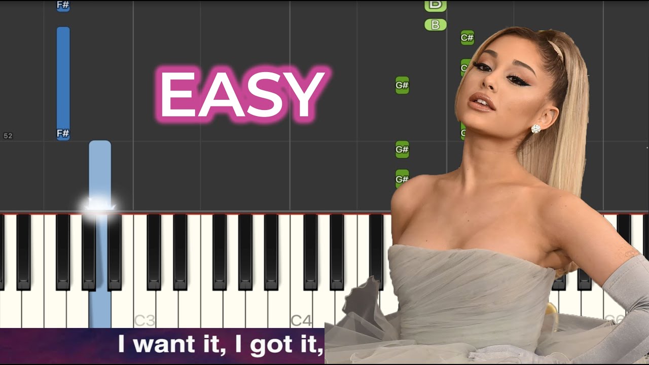 Ariana Grande - 7 rings EASY Piano Tutorial + Lyrics - YouTube