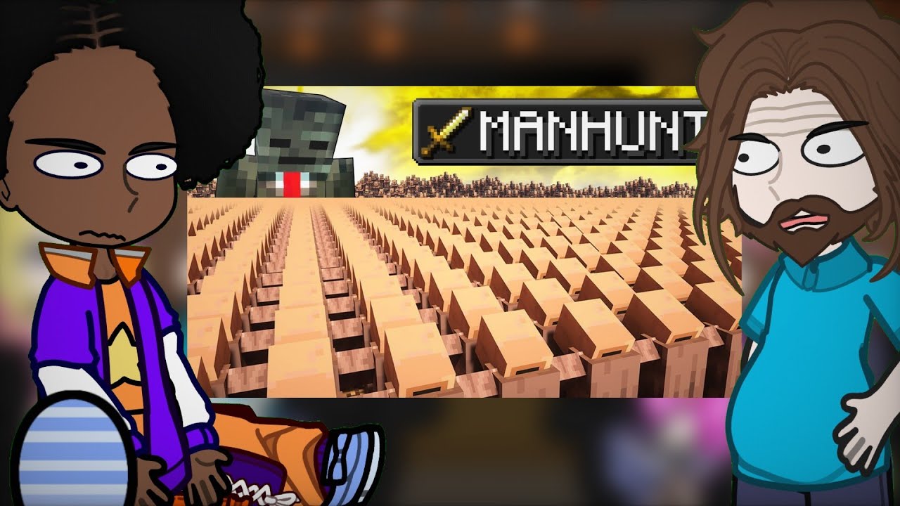 Minecraft movie react to 1,000,000 Villager MANHUNT by Grox (Part 1 ...