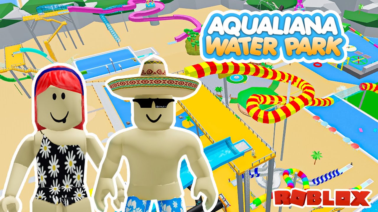 THE GIANT WATER PARK in ROBLOX! | Aqualiana Water Park Roblox #roblox ...