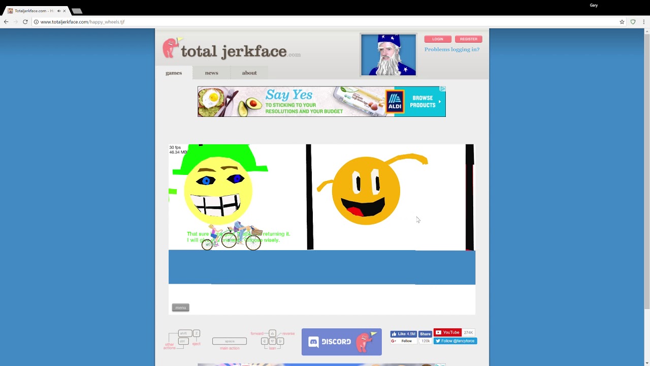 GTG GAME - Plays Happy Wheels - More like Bloody Wheels - YouTube