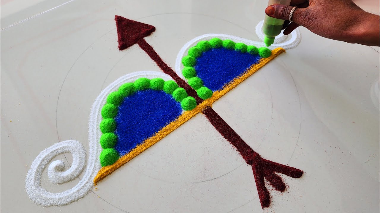 Shree Ram Rangoli | Ram Mandir Rangoli designs 2024 | Easy Ram Rangoli ...