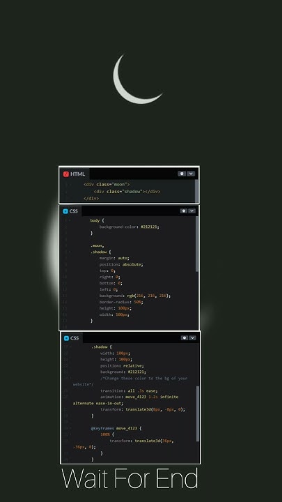 html css Amazing moon🌙 project With Code | html css project #shorts - YouTube
