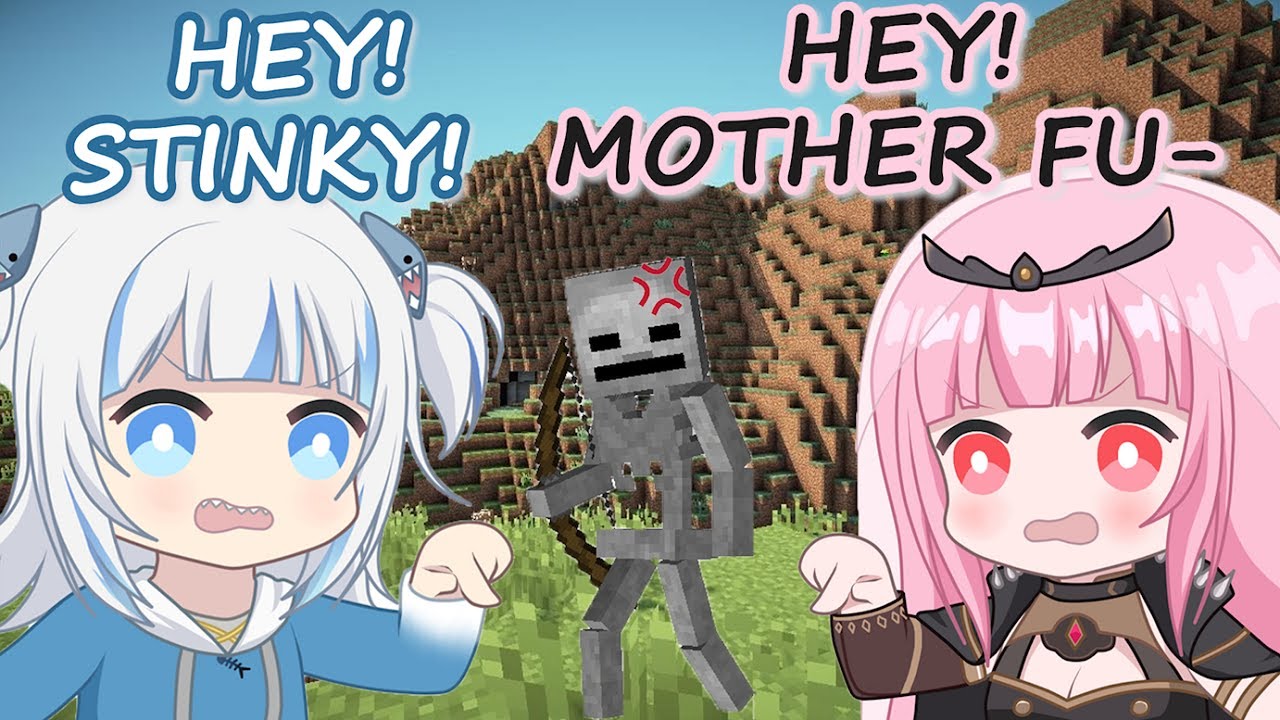 Gura & Calli Taunting A Skeleton and Regrets It 【Gawr Gura & Mori ...