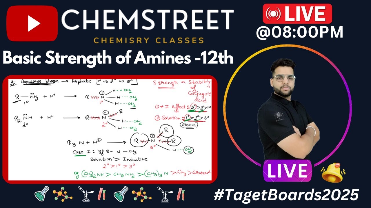 Basic Strength of amines Class 12th - YouTube