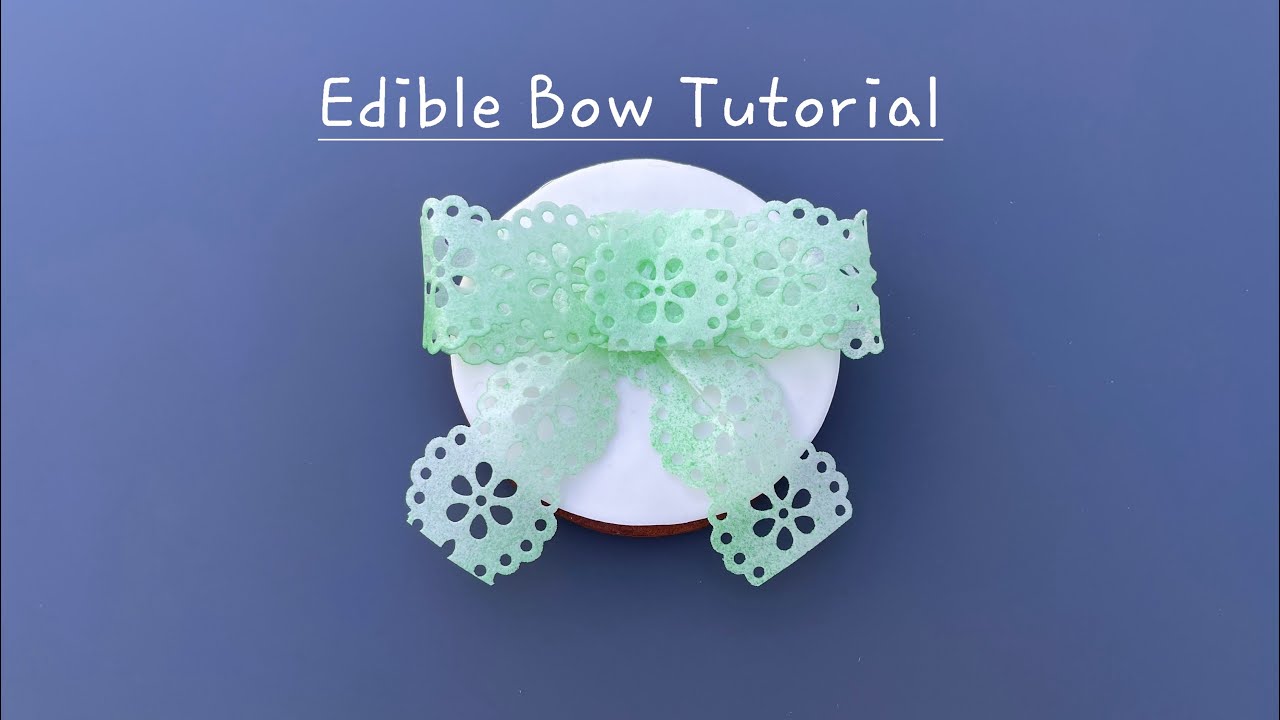 Cookie decorating. Cute edible rice paper bow - YouTube
