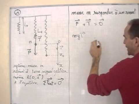 dynamique / II-2 exercice: longueur d'un ressort à l'équilibre - YouTube