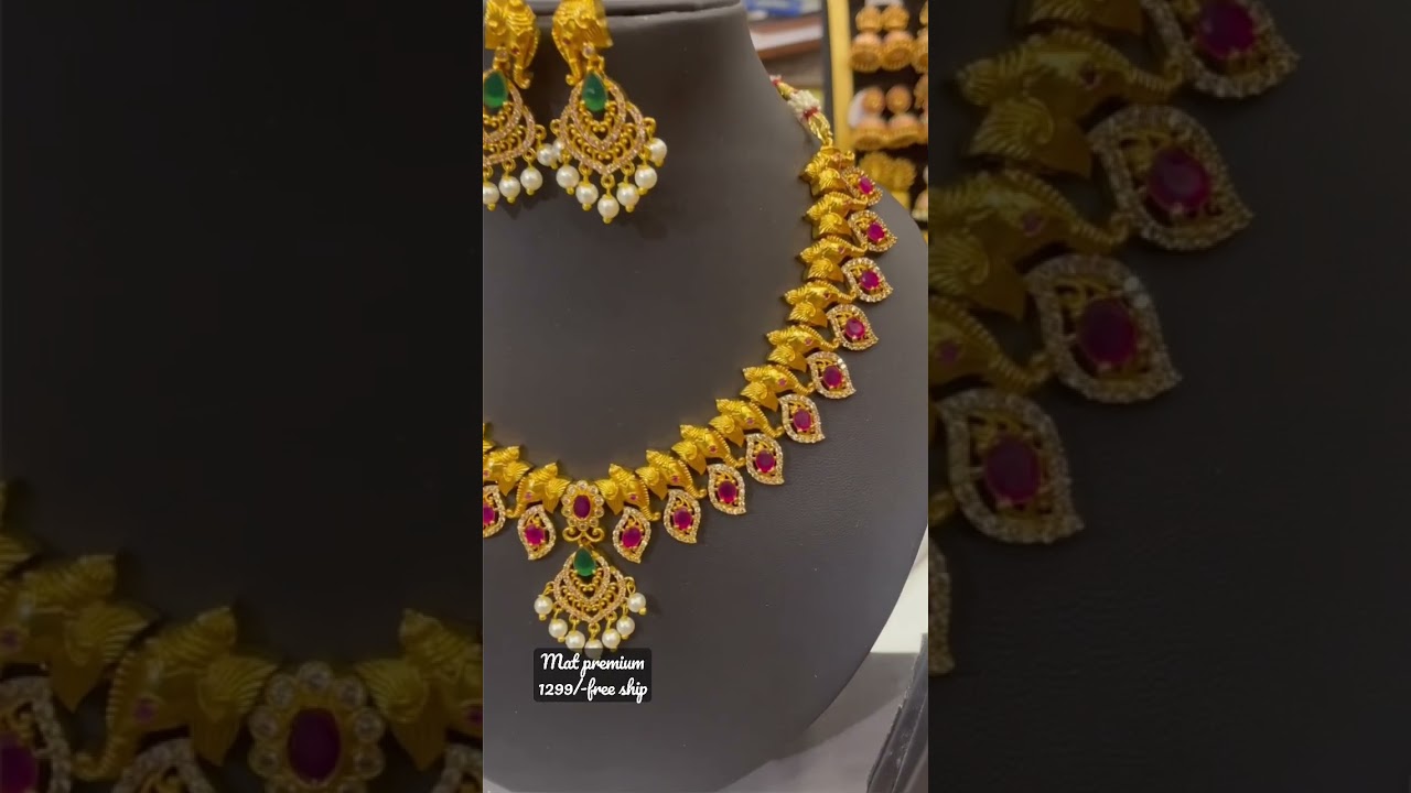 Mat premium neck set 1299/-free ship contact…9491141680 - YouTube